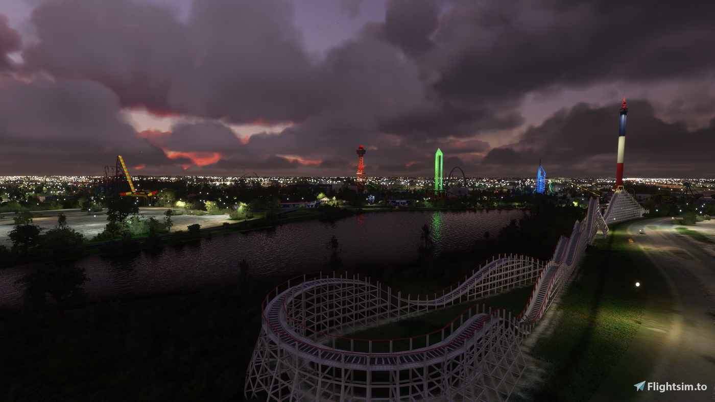 Six Flags Over Texas amusement park, Arlington, TX for Microsoft Flight ...