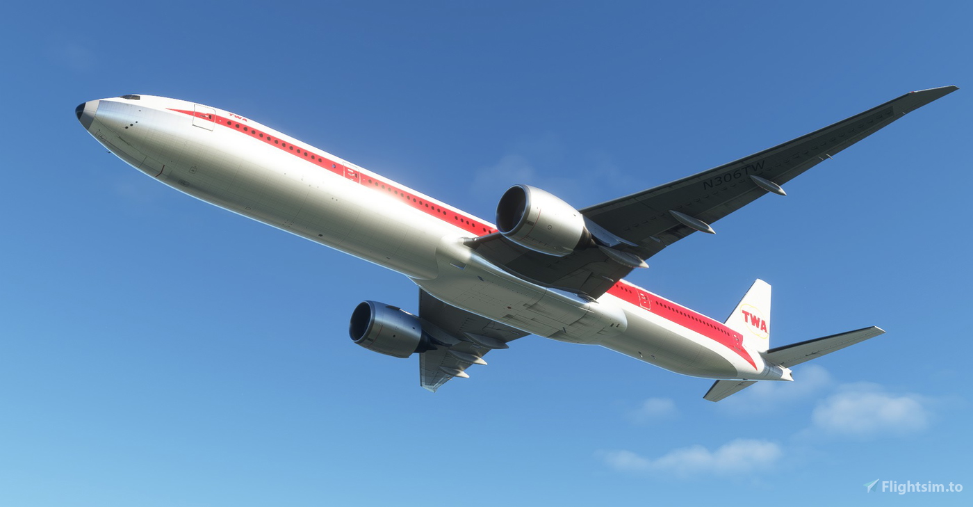 TWA / Trans World Airlines "classic and metal" CaptainSim 777-300ER for ...