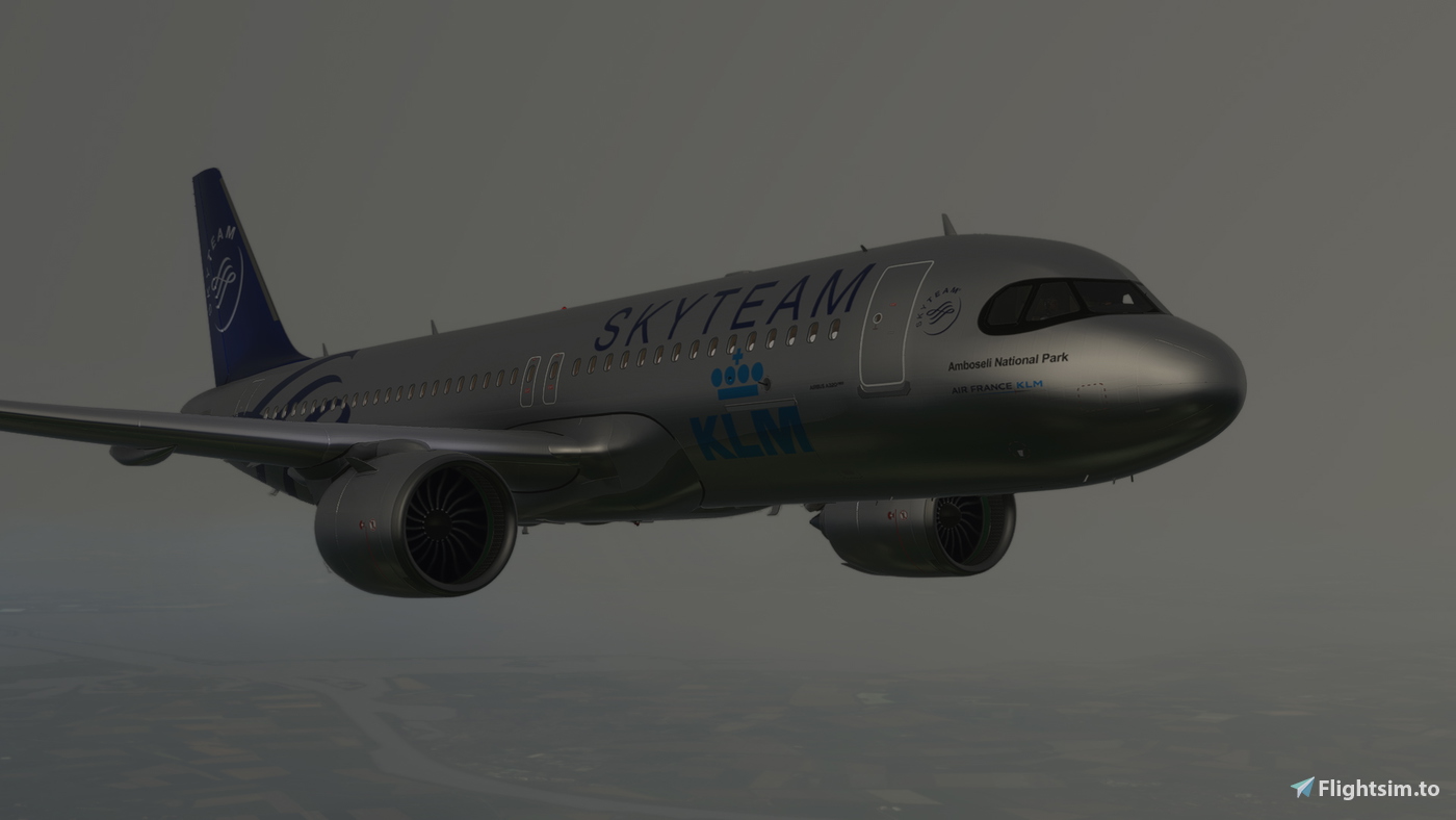 A320 KLM Skyteam silver livery 8K for Microsoft Flight Simulator | MSFS