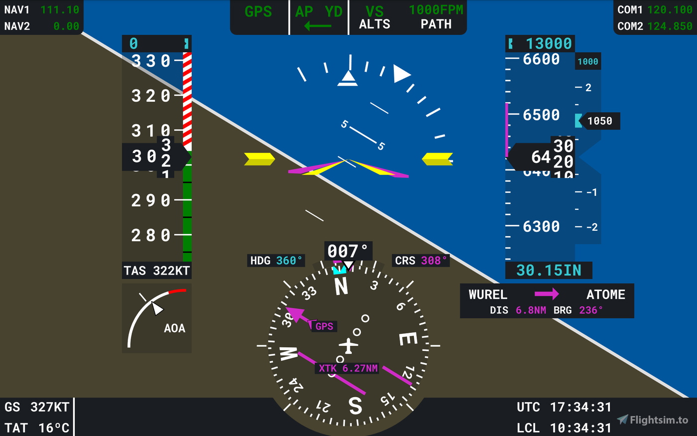 Flight Display Companion (G3000 style display for android) for ...