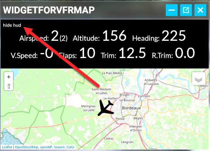 Toolbar Widget for VFRMap for Microsoft Flight Simulator | MSFS