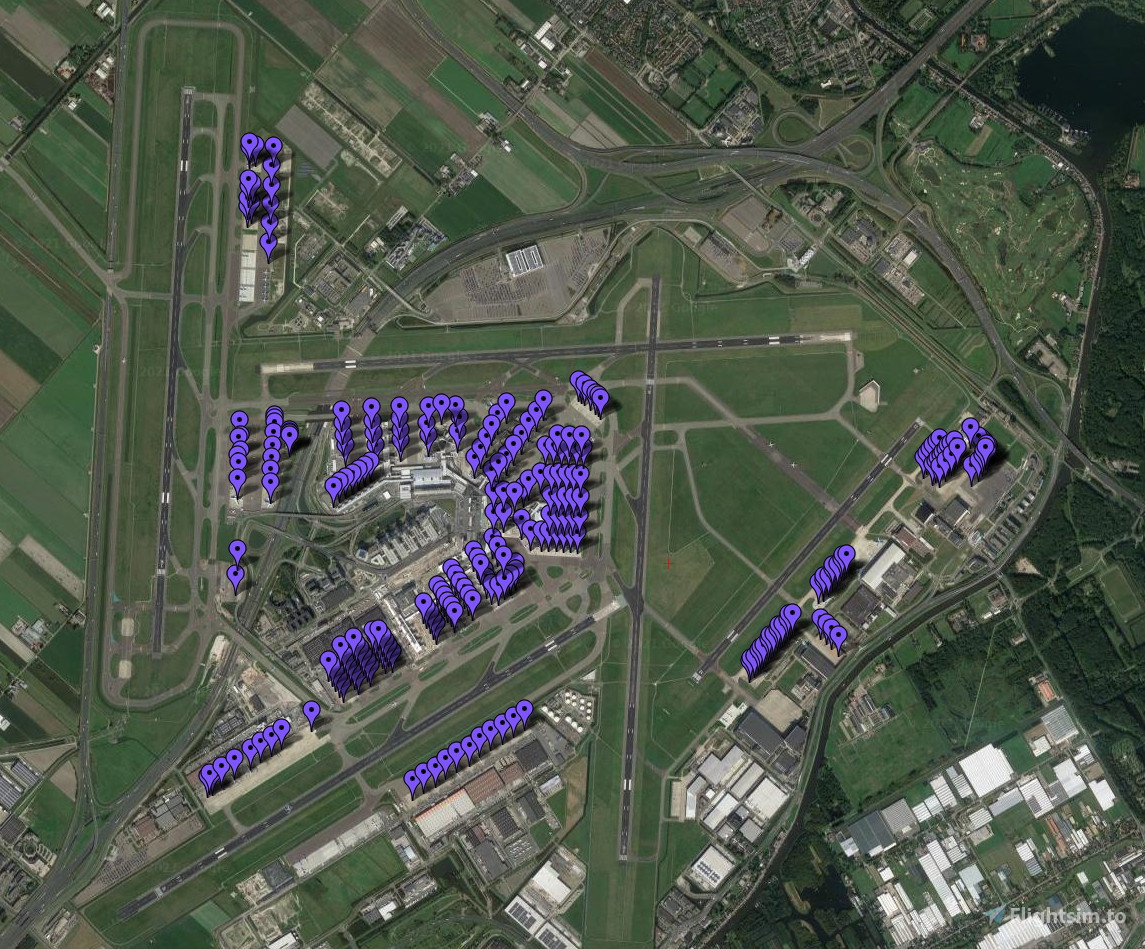 Pilot2ATC Amsterdam EHAM Taxiways and Gates for Microsoft Flight ...