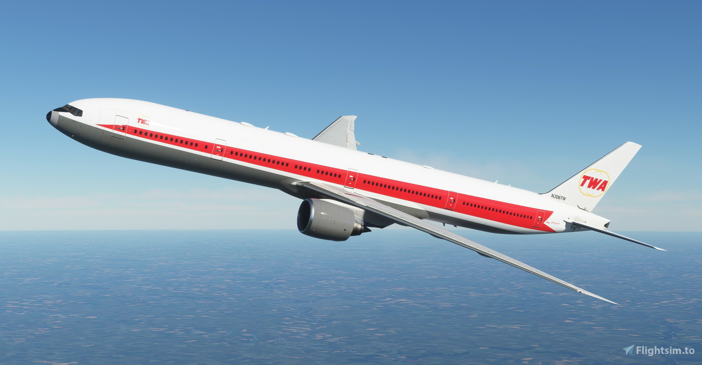 TWA / Trans World Airlines "classic and metal" CaptainSim 777-300ER for ...