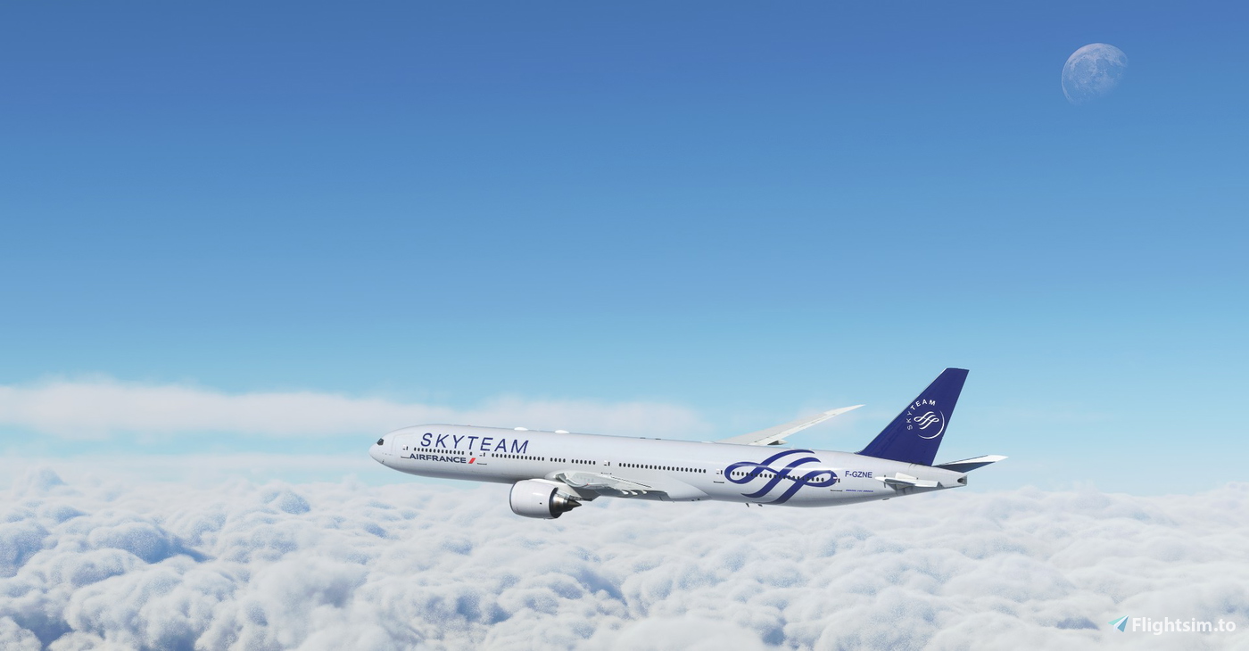 Air France "Skyteam livery" CaptainSim 777-300ER for Microsoft Flight ...
