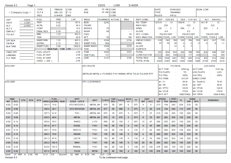 Excel Flight Planning Tool for Microsoft Flight Simulator | MSFS