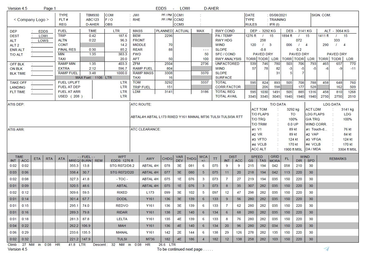 Excel Flight Planning Tool for Microsoft Flight Simulator | MSFS