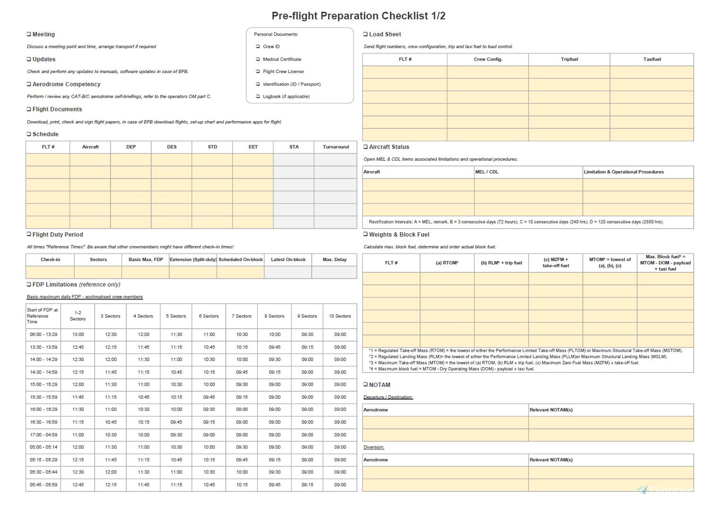Excel Flight Planning Tool for Microsoft Flight Simulator | MSFS