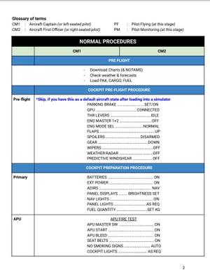 IVAO/VATSIM and A320 WORKSHEET (Procedures, Checklist, etc.) - User ...