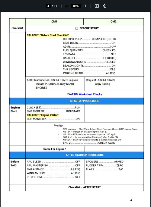 IVAO/VATSIM and A320 WORKSHEET (Procedures, Checklist, etc.) para ...