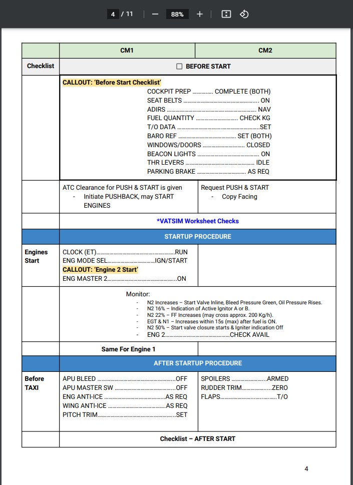 IVAO/VATSIM and A320 WORKSHEET (Procedures, Checklist, etc.) for Microsoft Flight Simulator | MSFS