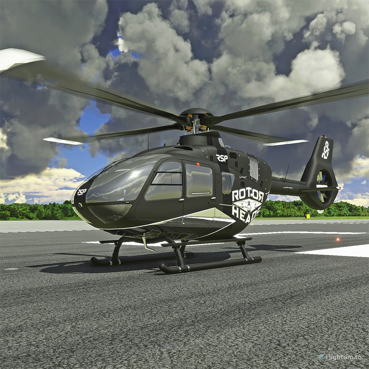 RSP Rotor Heads H135 8K Matte Black and Chrome for Microsoft Flight ...