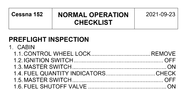 Cessna 152 - Checklists Add-Ons for Microsoft Flight Simulator ...