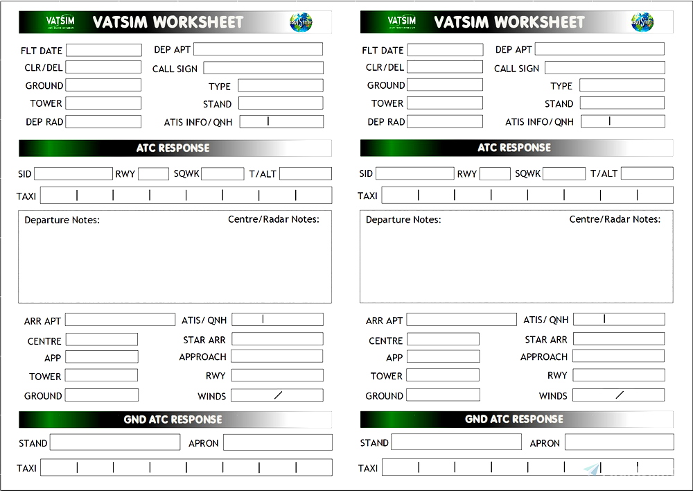 VATSIM WORKSHEET for Microsoft Flight Simulator | MSFS