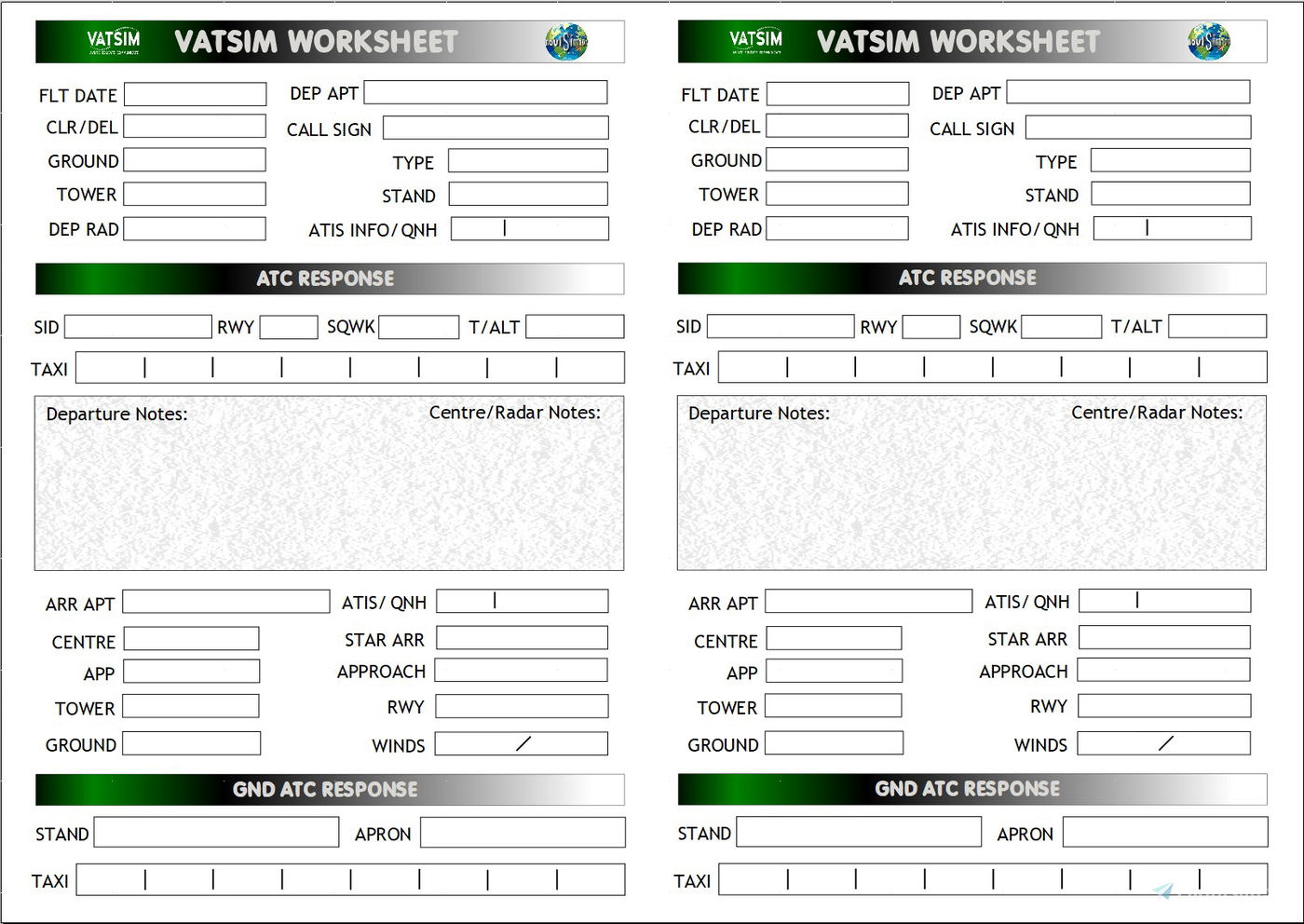 VATSIM WORKSHEET for Microsoft Flight Simulator | MSFS