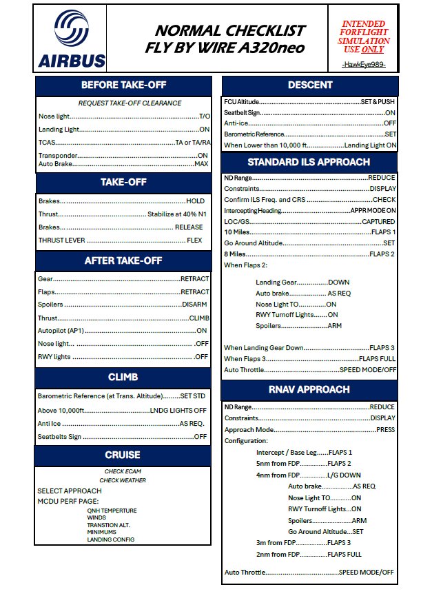 Checklists for Microsoft Flight Simulator | MSFS | Flightsim.to