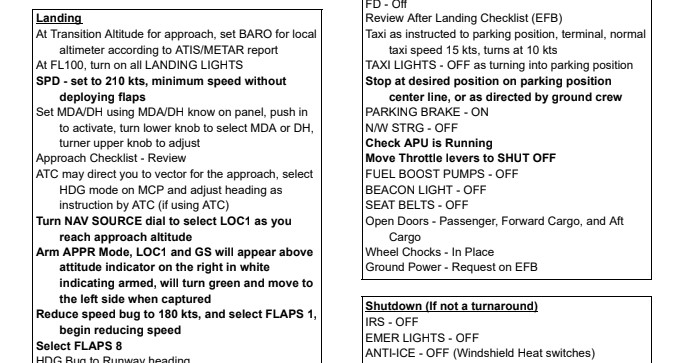 CRJ-700 Learning Checklist for Microsoft Flight Simulator | MSFS