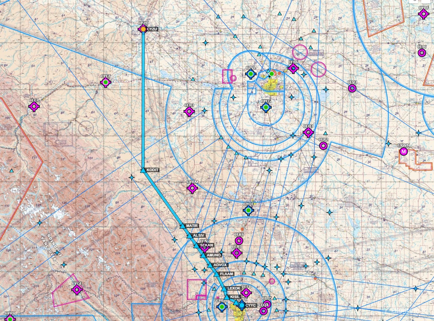 IFR GPS Flightplan route Calgary to Whitecourt for Microsoft Flight ...
