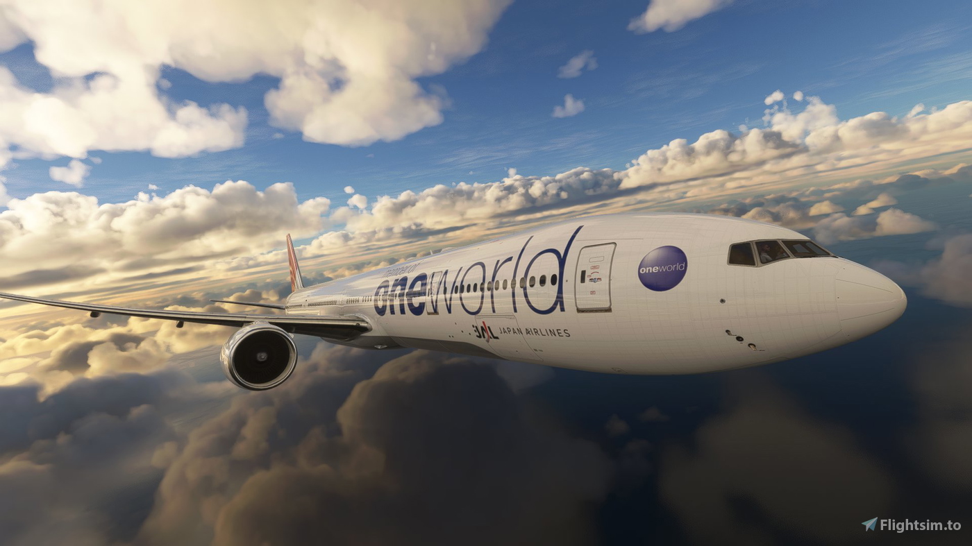 Captain Sim B777-300ER Japan Airlines Old Oneworld JA604J | 4K ...