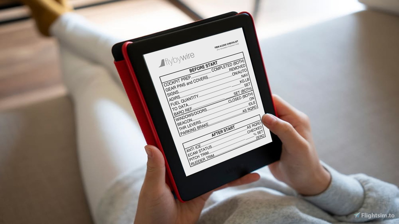 [A32NX] FLyByWire Checklist for Kindle for Microsoft Flight Simulator ...