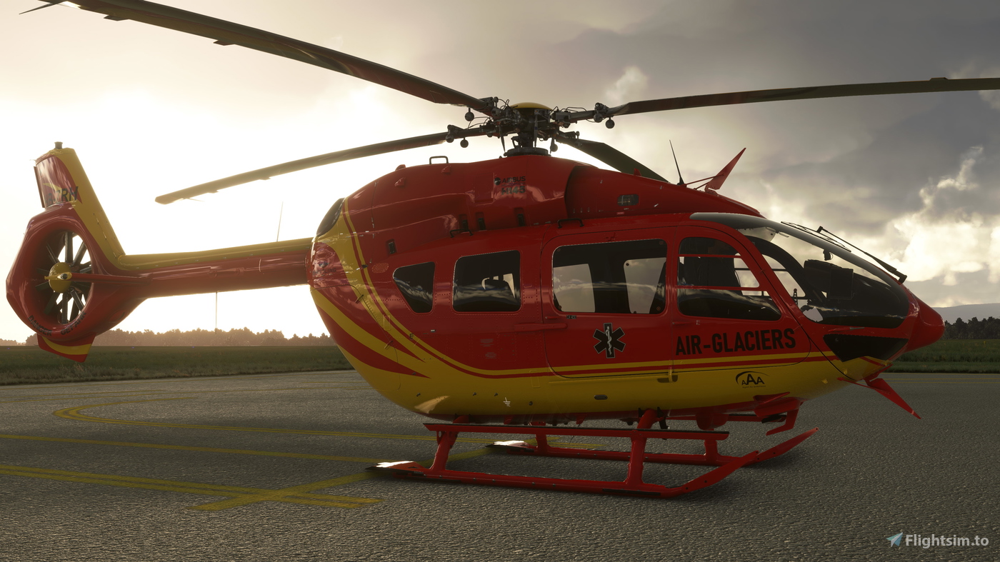 HPG Airbus H145 Air Glaciers Red/Yellow HB-ZRH (Fictional, 8K, CivilVar ...