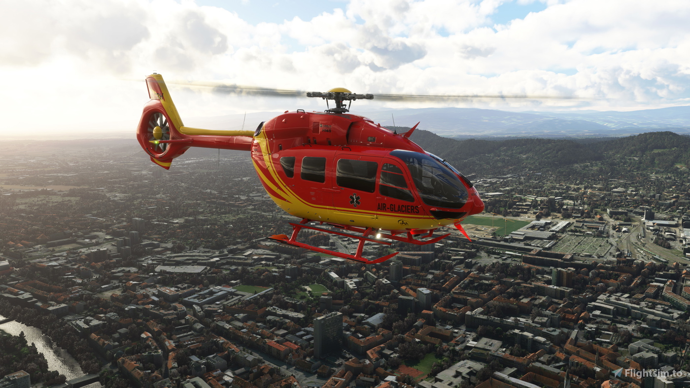 HPG Airbus H145 Air Glaciers Red/Yellow HB-ZRH (Fictional, 8K, CivilVar ...