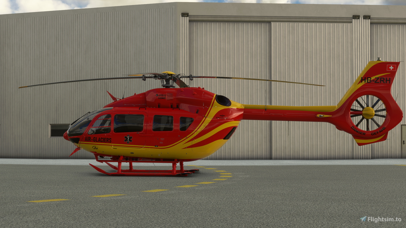HPG Airbus H145 Air Glaciers Red/Yellow HB-ZRH (Fictional, 8K, CivilVar ...