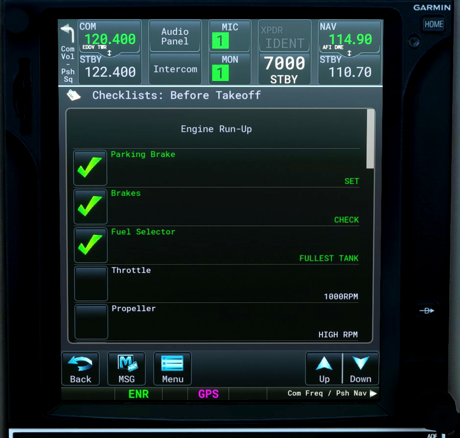 Mooney M20R Checklists GTN750 for Microsoft Flight Simulator | MSFS