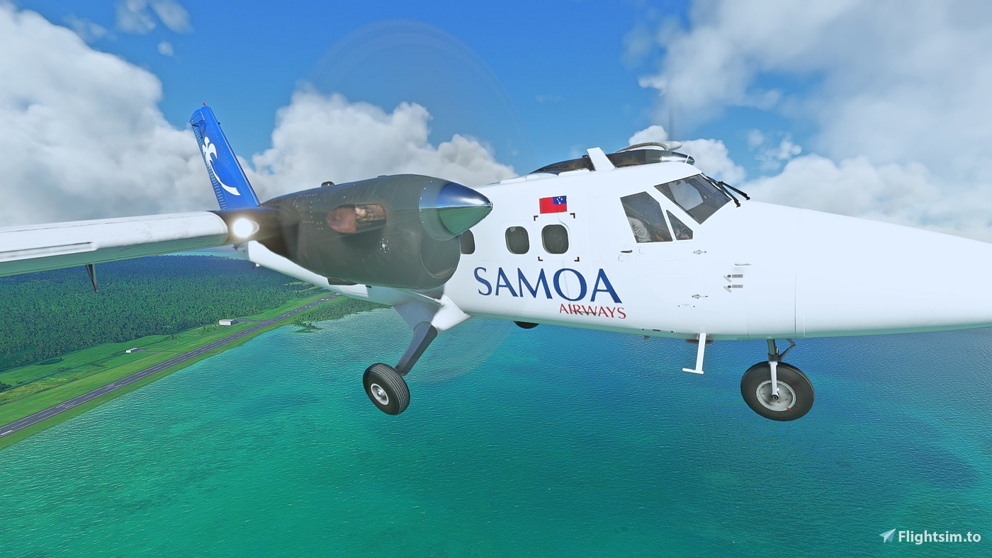Aerosoft DHC6-300 Wheels Pax Twin Otter Samoa AIrways 5W-FAY | 4K 对于 ...