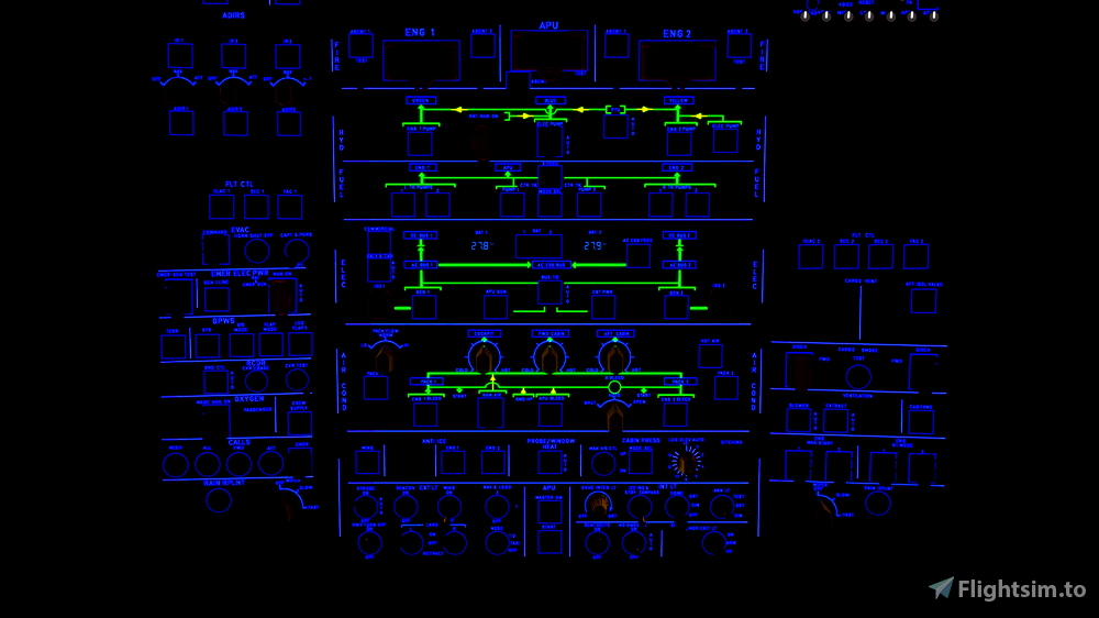 Blue Cockpit lights and Lightblue LCD for FBW A32NX for Microsoft ...