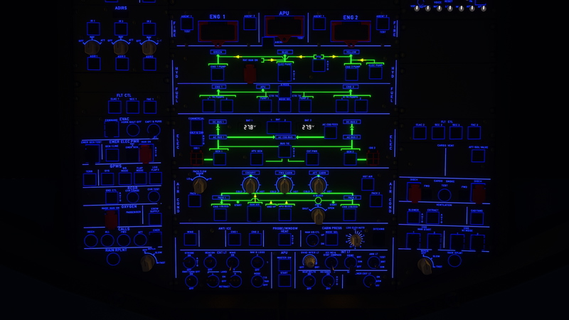 Blue Cockpit lights and White LCD for FBW A32NX for Microsoft Flight ...
