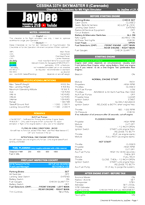Cessna Citation CJ4 - JDs Comprehensive Checklist & Procedures for ...