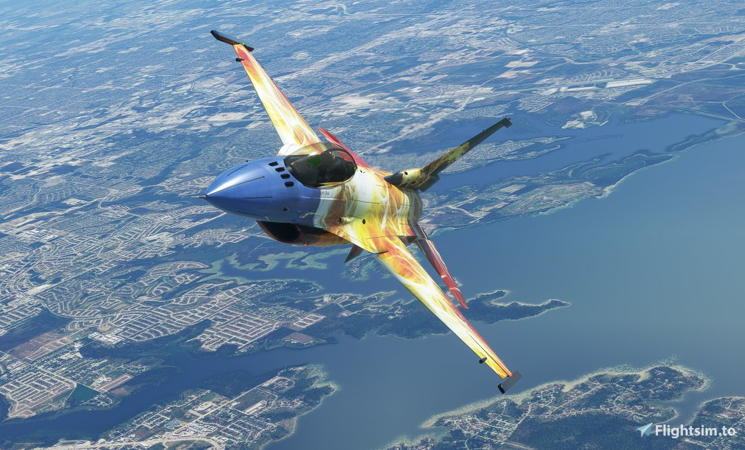 Fire Falcon livery for SC Designs F-16C for Microsoft Flight Simulator ...