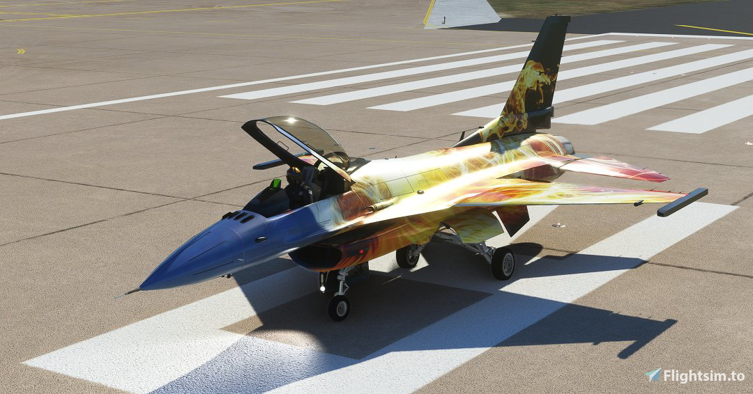 Fire Falcon livery for SC Designs F-16C for Microsoft Flight Simulator ...