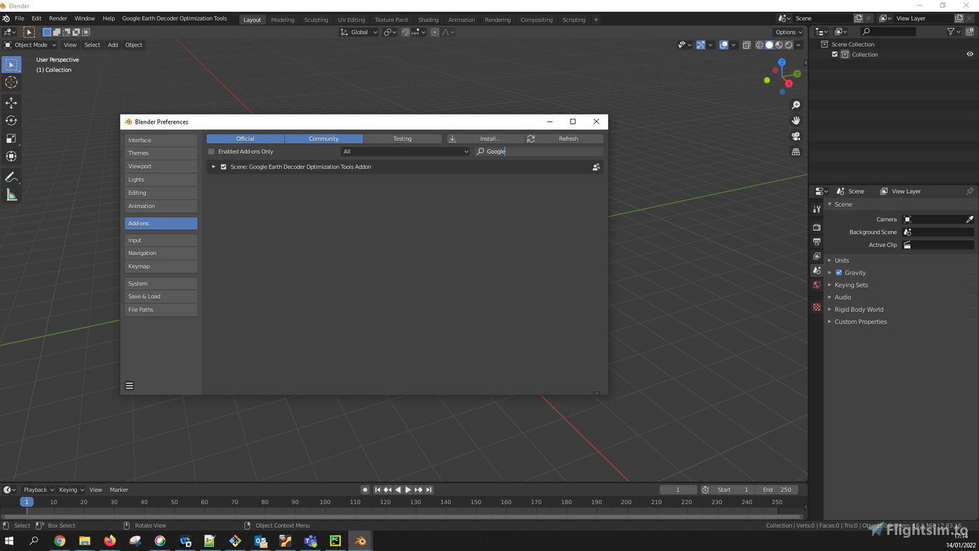 Google Earth Decoder Optimization Tools (GEDOT) - Blender Addon for Microsoft Flight Simulator ...