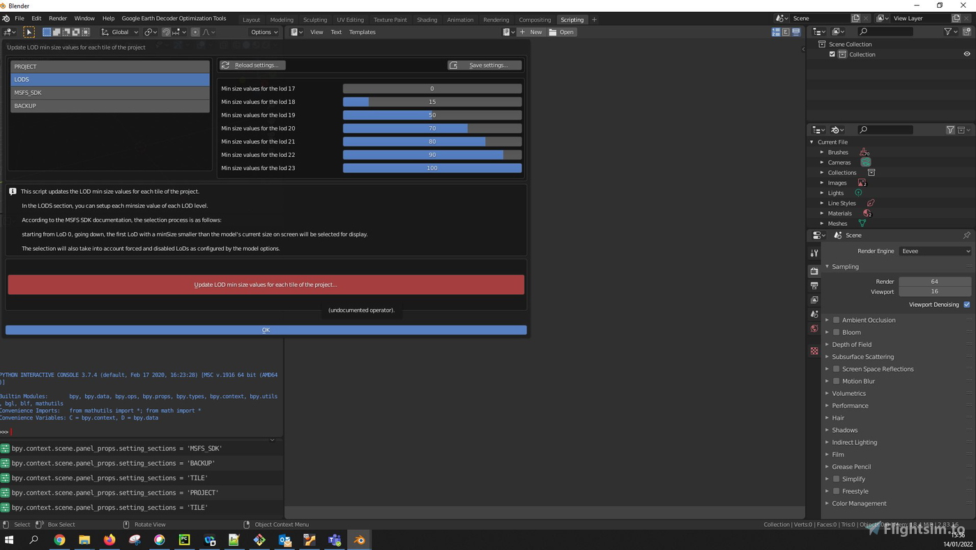 Google Earth Decoder Optimization Tools (GEDOT) - Blender Addon for Microsoft Flight Simulator ...