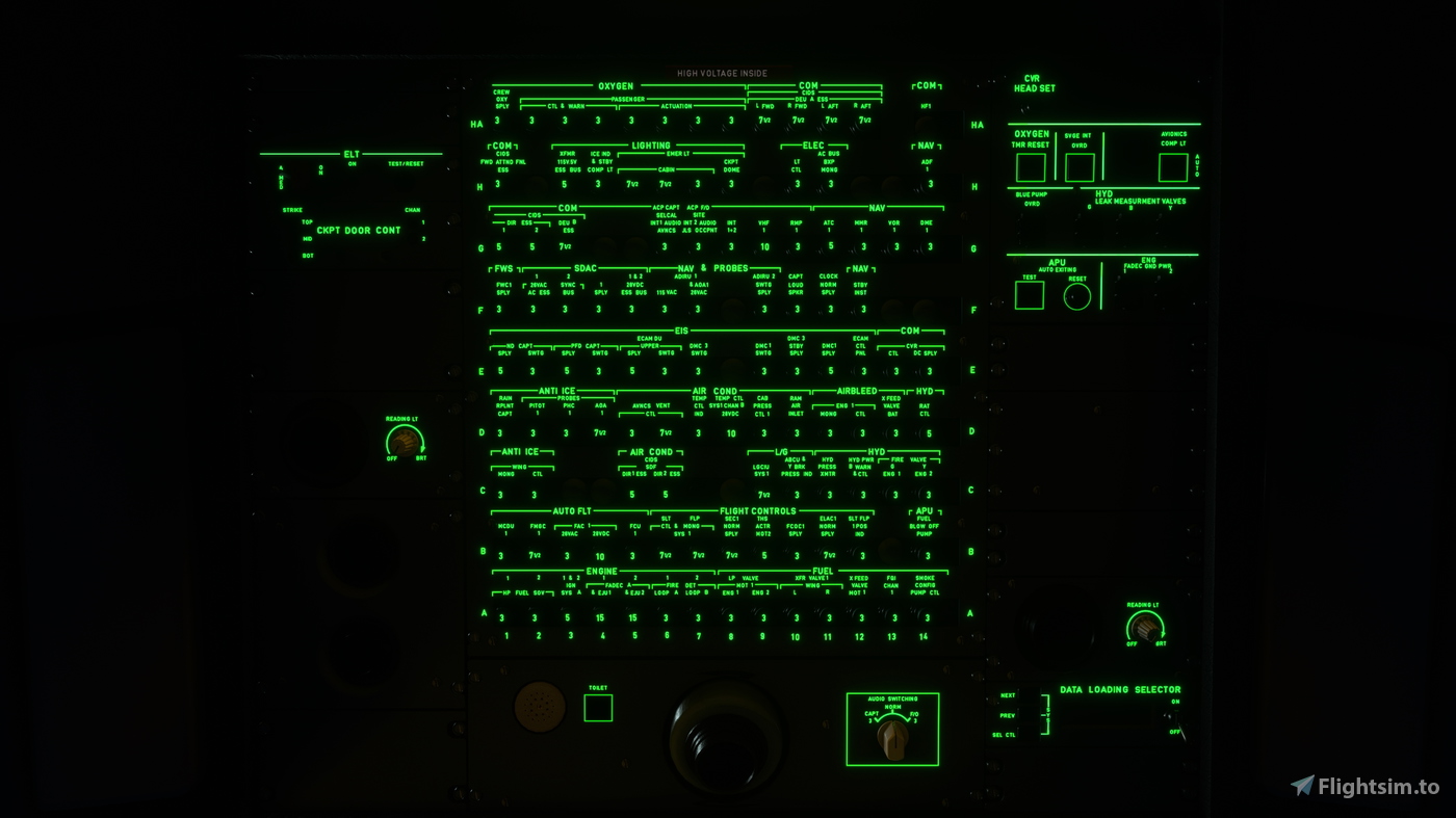 Green Cockpit lights and White LCD for FBW A32NX for Microsoft Flight ...