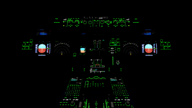 Green Cockpit lights and White LCD for standard A320neo for Microsoft ...