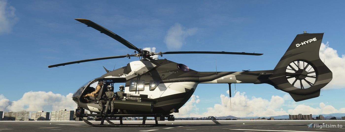 HPG H145 BLACK AND WHITE LIVERY FOR THE MILITARY VARIANT für Microsoft ...