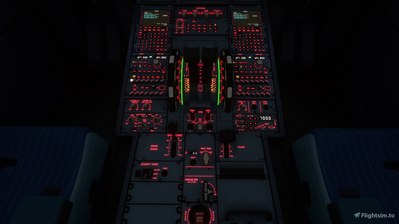 Red Cockpit lights and White LCD for standard A320neo pour Microsoft ...
