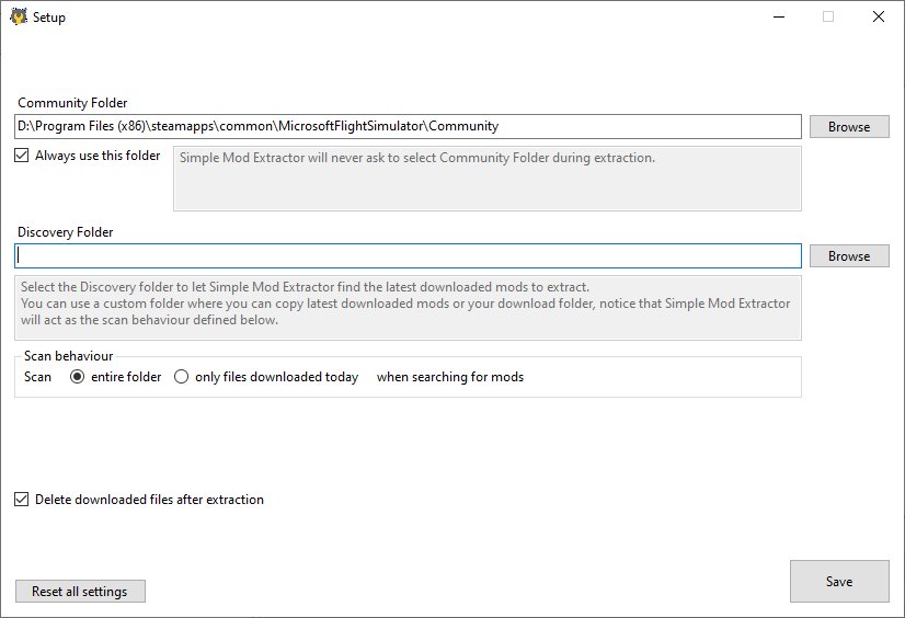Simple Mod Extractor para Microsoft Flight Simulator | MSFS