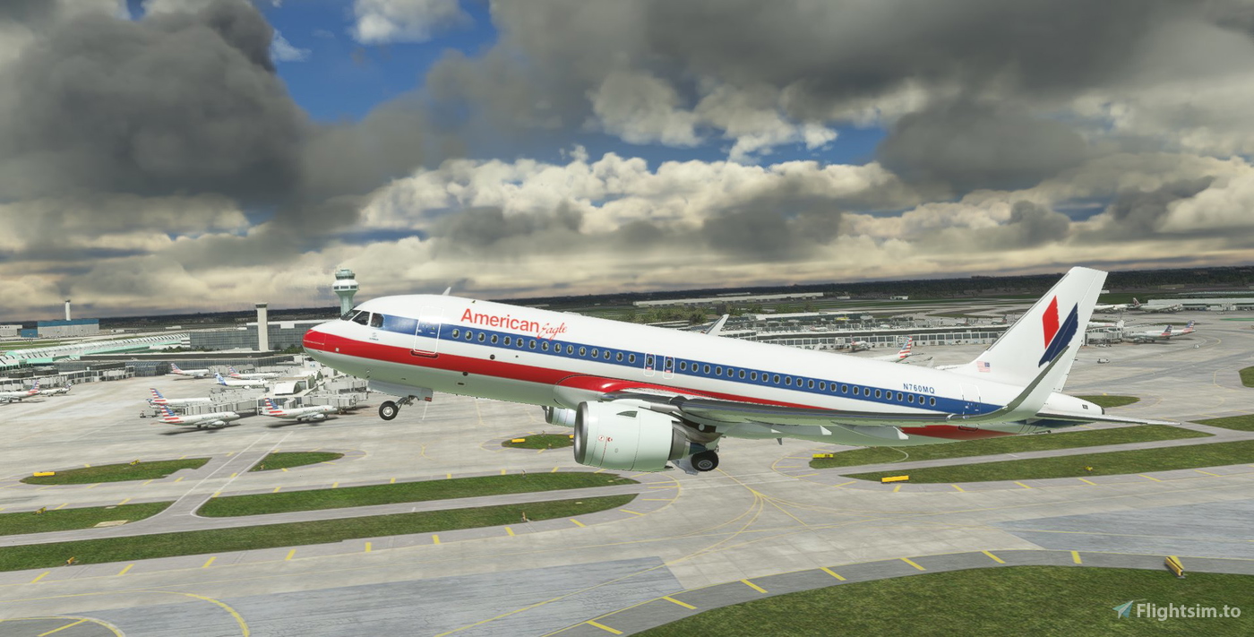 A32NX American Eagle Retro | N760MQ | 4K for Microsoft Flight Simulator ...