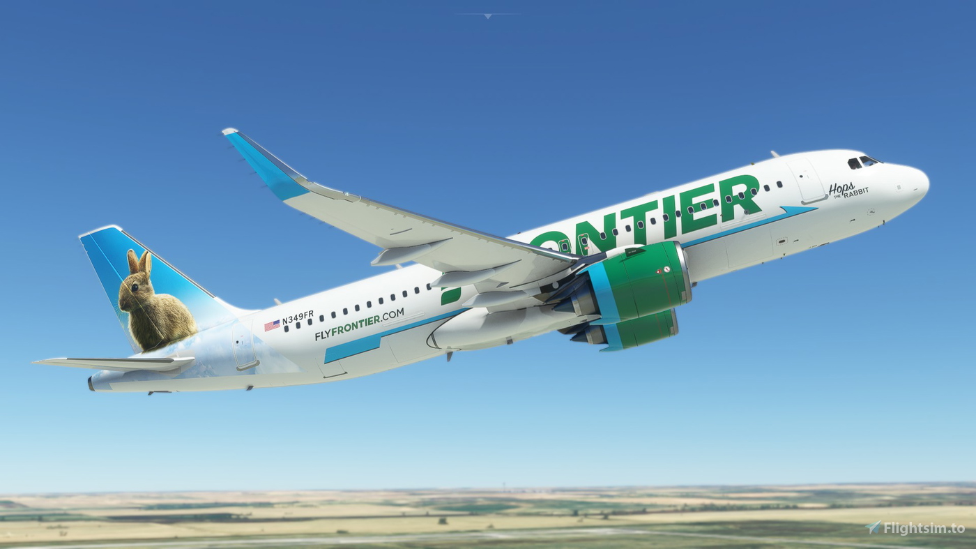 A32NX Frontier Airlines(Hops The Rabbit)[N349FR]8K for Microsoft Flight ...