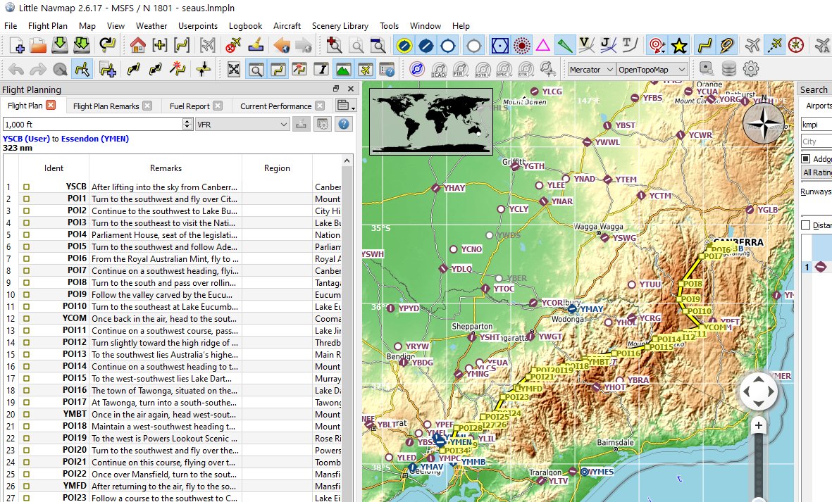 Australia Southeastern Bush Trip Navlog PDF + Flight Plan for Microsoft ...