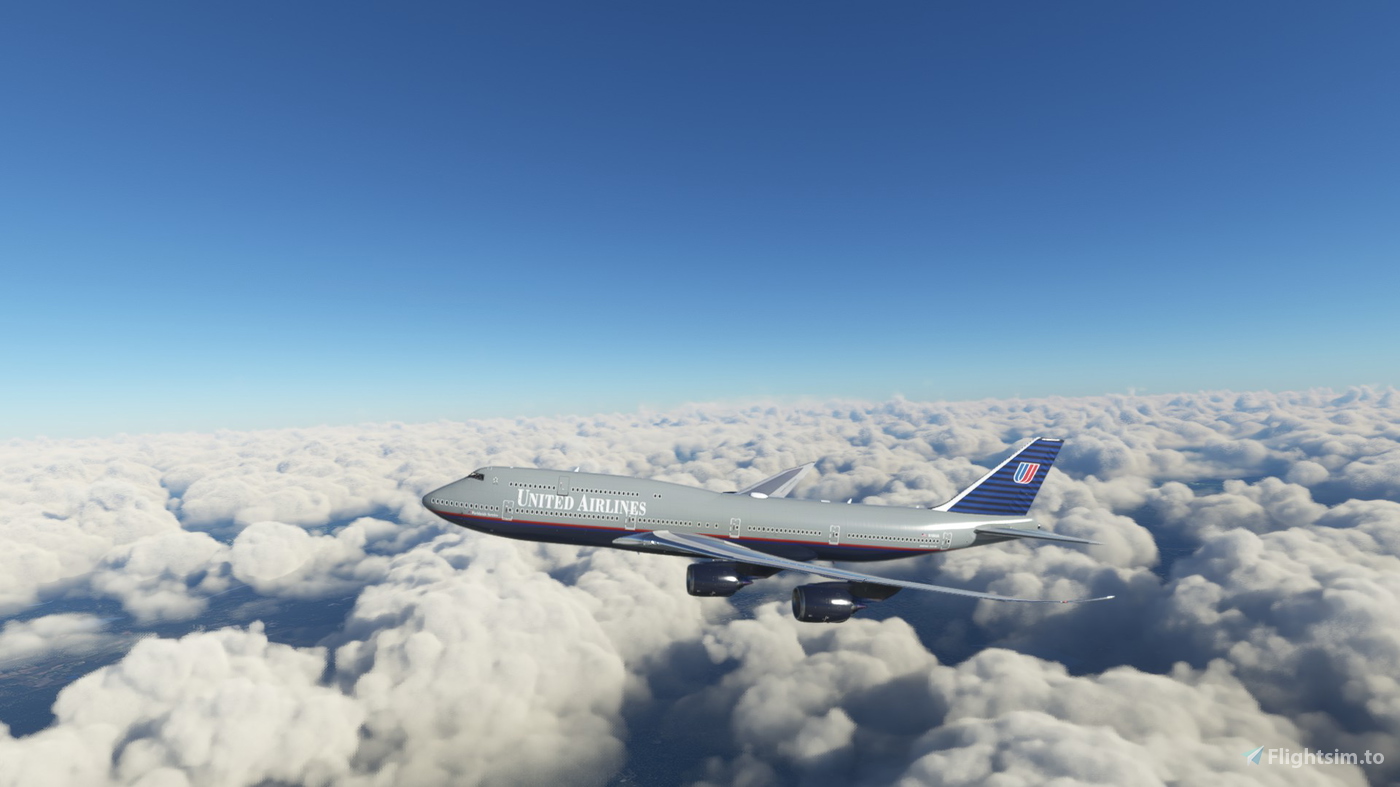 Boeing 747-8i United Airlines Battleship Grey 4K [No mirroring] for ...