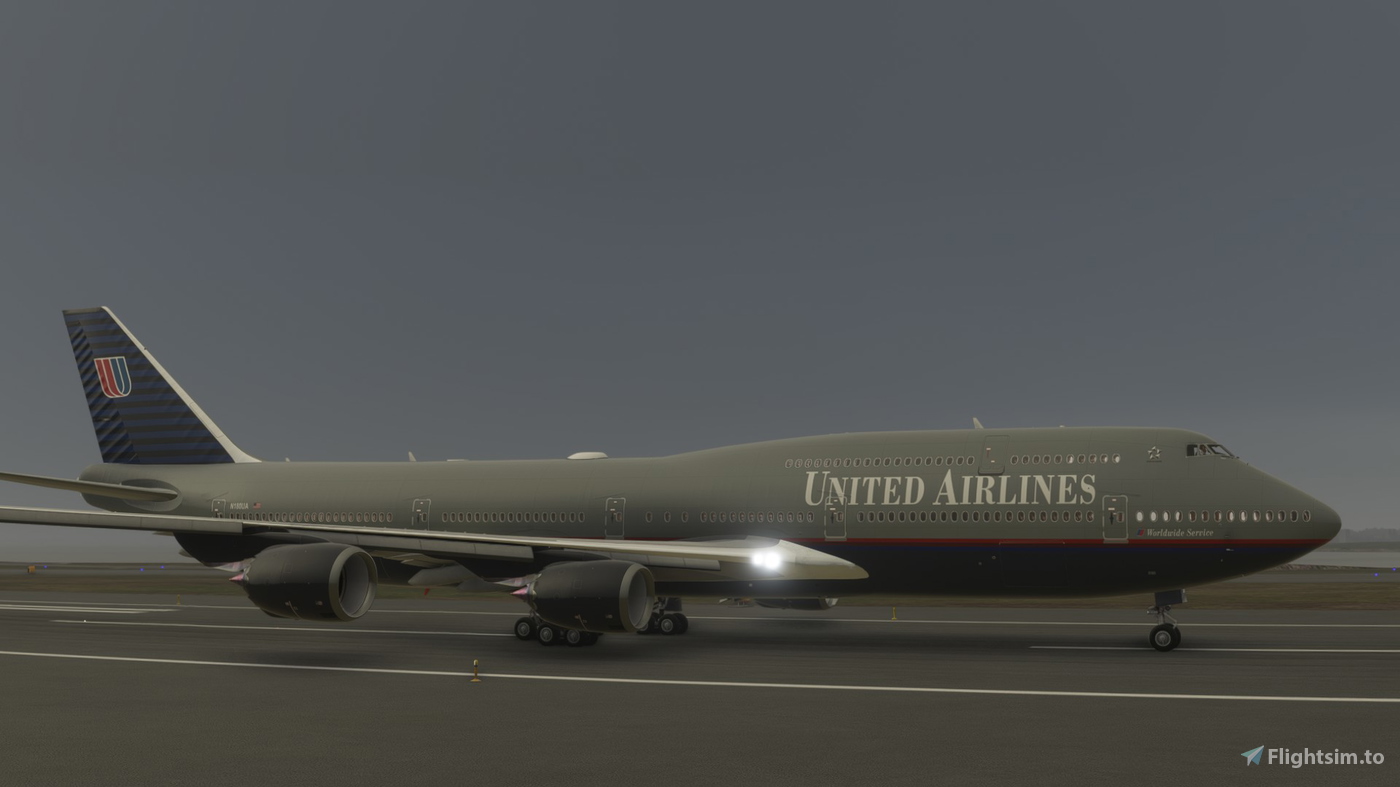 Boeing 747-8i United Airlines Battleship Grey 4K [No mirroring] for ...