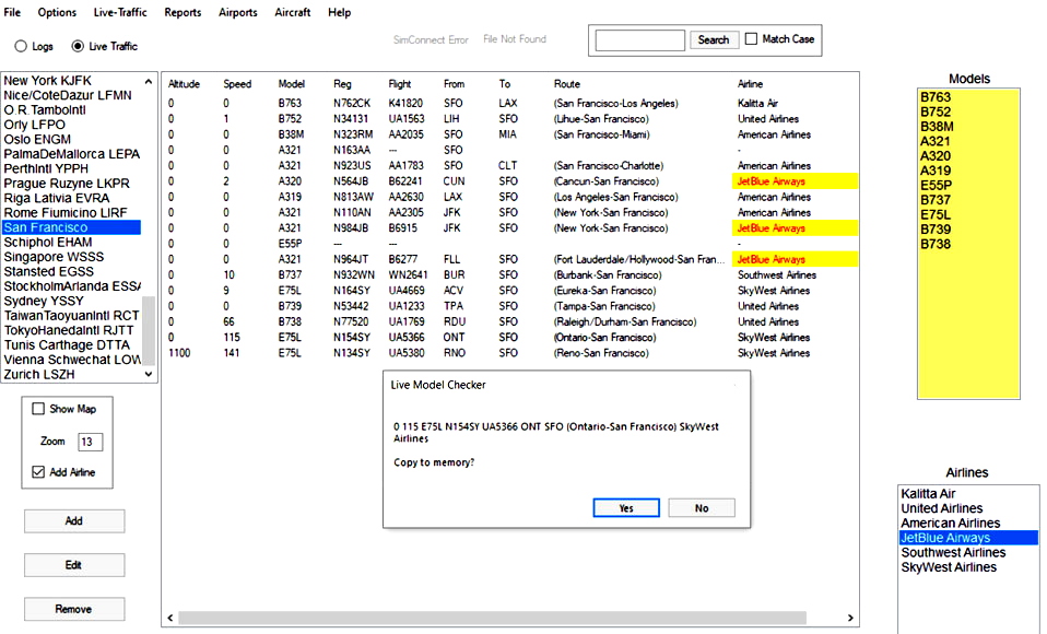 Live Model Checker for Microsoft Flight Simulator | MSFS