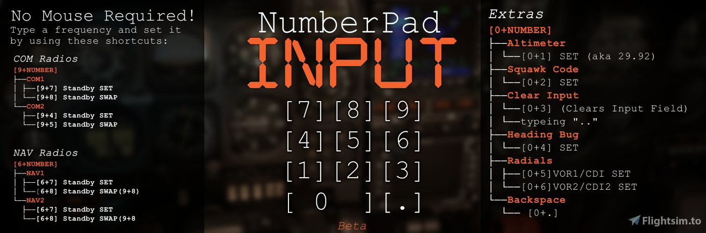 NumberPad INPUT for Microsoft Flight Simulator | MSFS