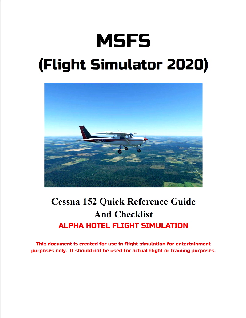 Quick Reference/Checklist - Cessna 152 for Microsoft Flight Simulator ...