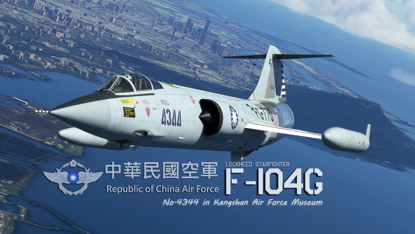 ROCAF SSW F-104G 4344 (1960s) for Microsoft Flight Simulator | MSFS