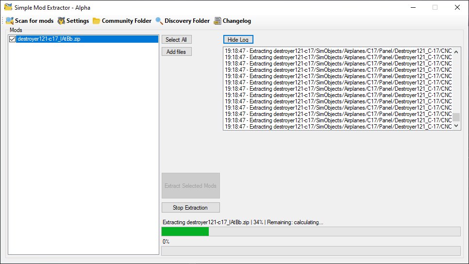 Simple Mod Extractor para Microsoft Flight Simulator | MSFS